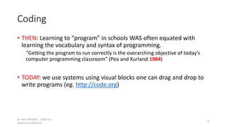 From Coding to Computational Thinking and Back | PDF | Programming ...