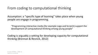 From Coding to Computational Thinking and Back | PDF | Programming Languages | Computing