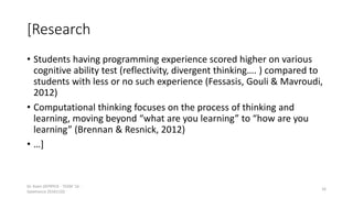 From Coding to Computational Thinking and Back | PDF | Programming Languages | Computing