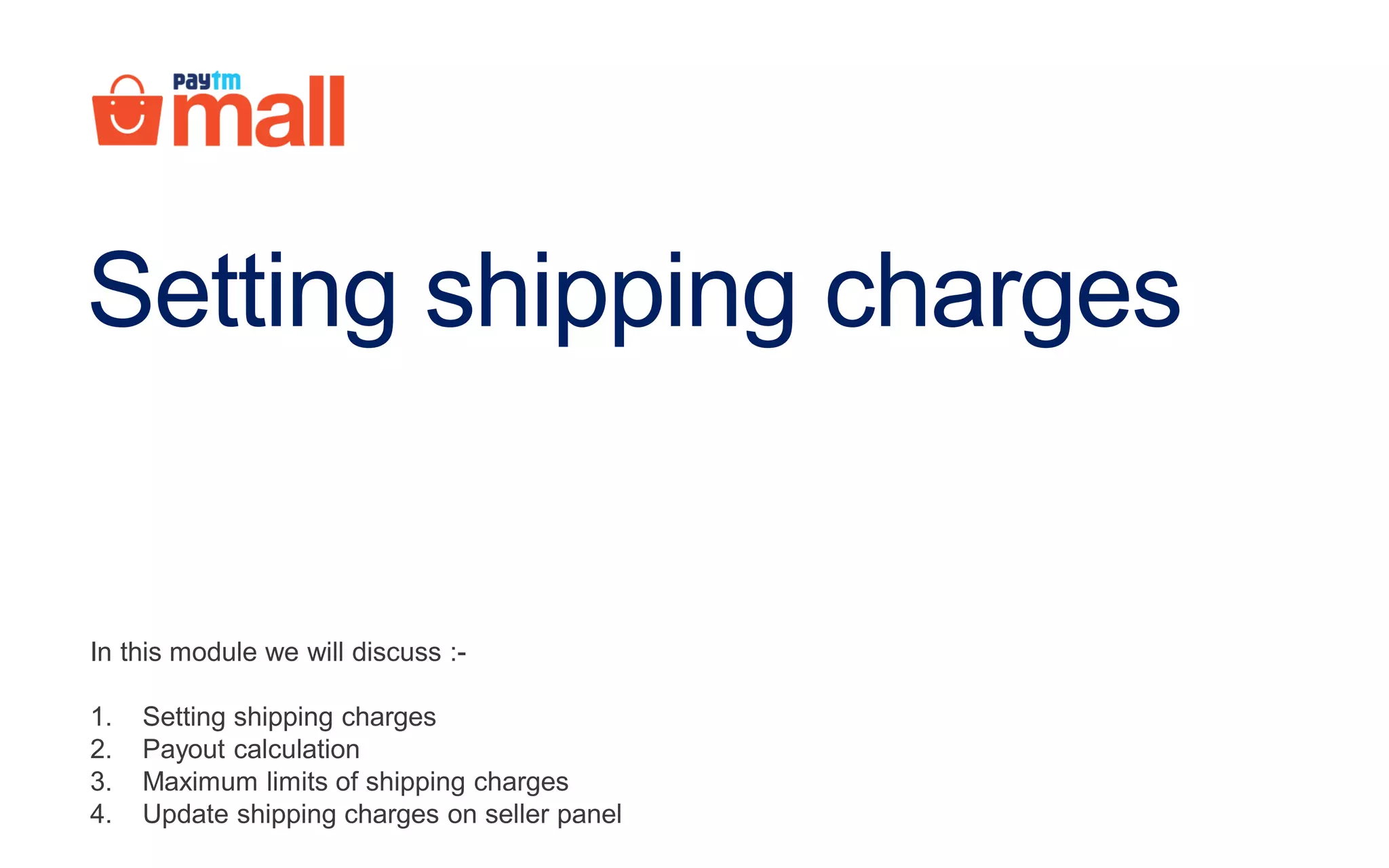 Setting shipping charges | PPT