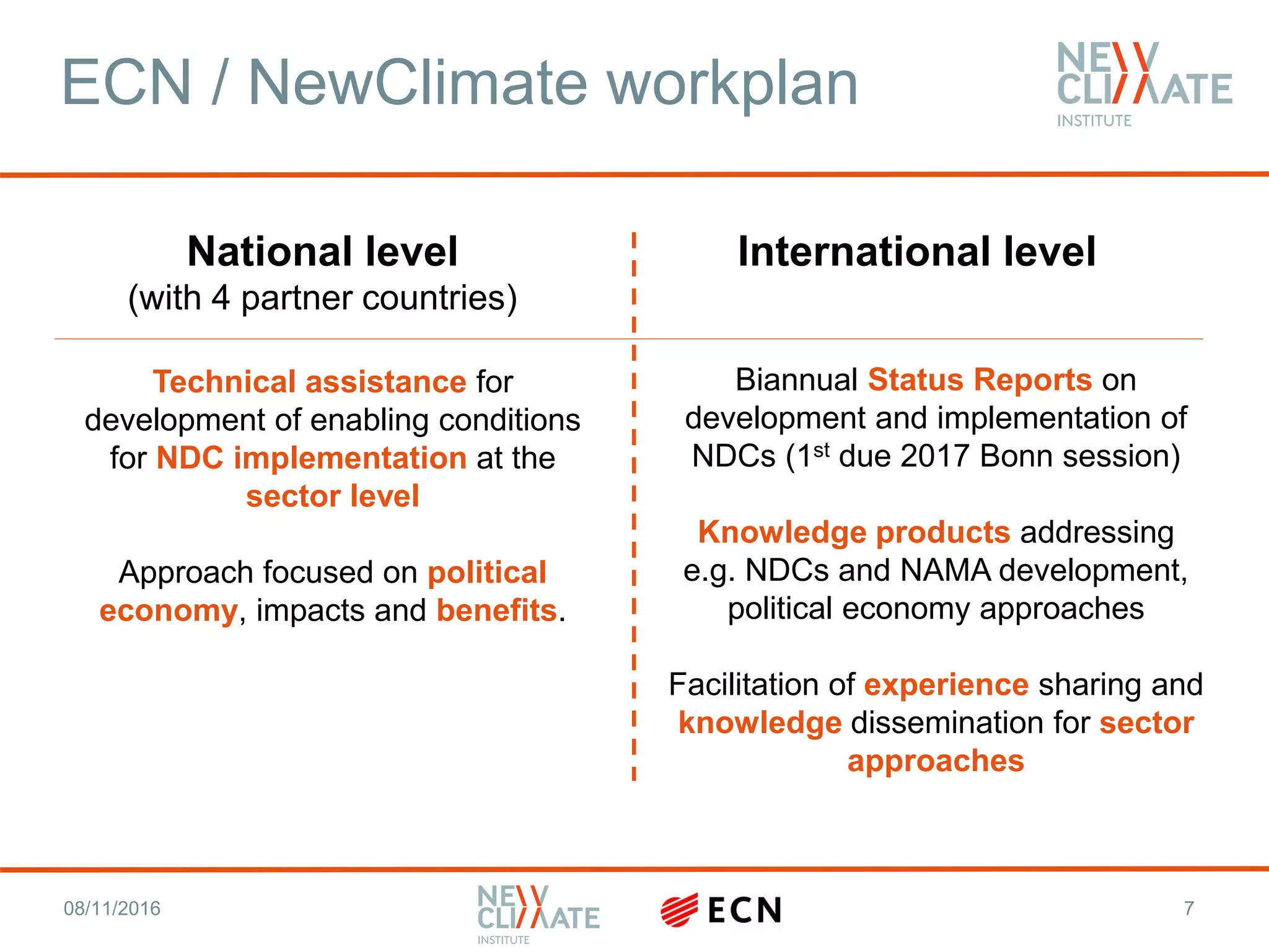 Sectoral approaches for NDC implementation | PPTX