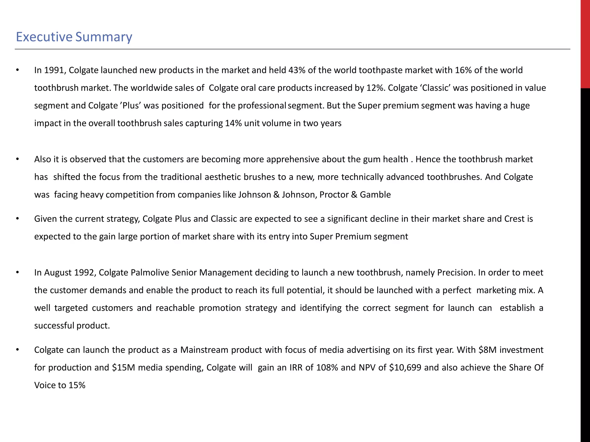 Colgate Precision - Harvard Business Case Analysis | PDF