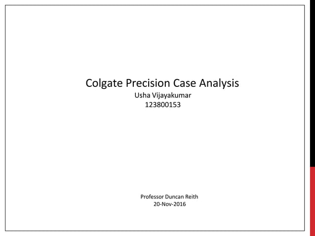 Colgate Precision - Harvard Business Case Analysis | PDF