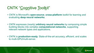 [html5jロボット部 第7回勉強会] Microsoft Cognitive Toolkit (CNTK) Overview | PDF | Computing | Technology ...