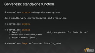 Serverless Frameworks on AWS | PPT