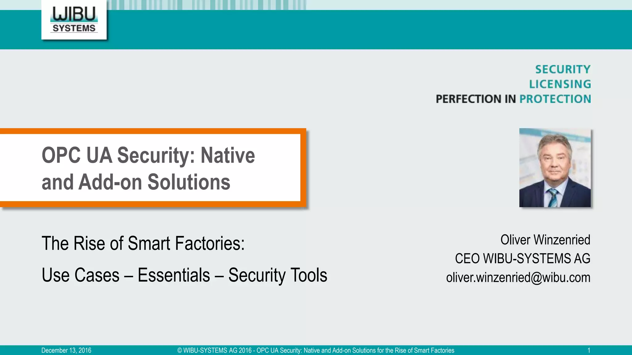 OPC UA Security: Native and Add-on Solutions | PPT