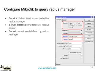 Using mikrotik with radius | PDF