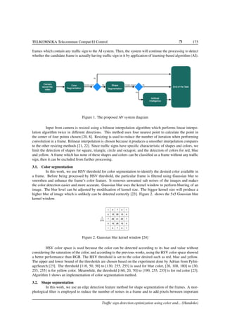 Traffic sign detection optimization using color and shape segmentation as pre-processing system ...