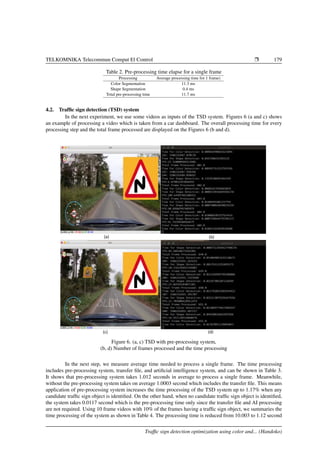 Traffic sign detection optimization using color and shape segmentation as pre-processing system ...