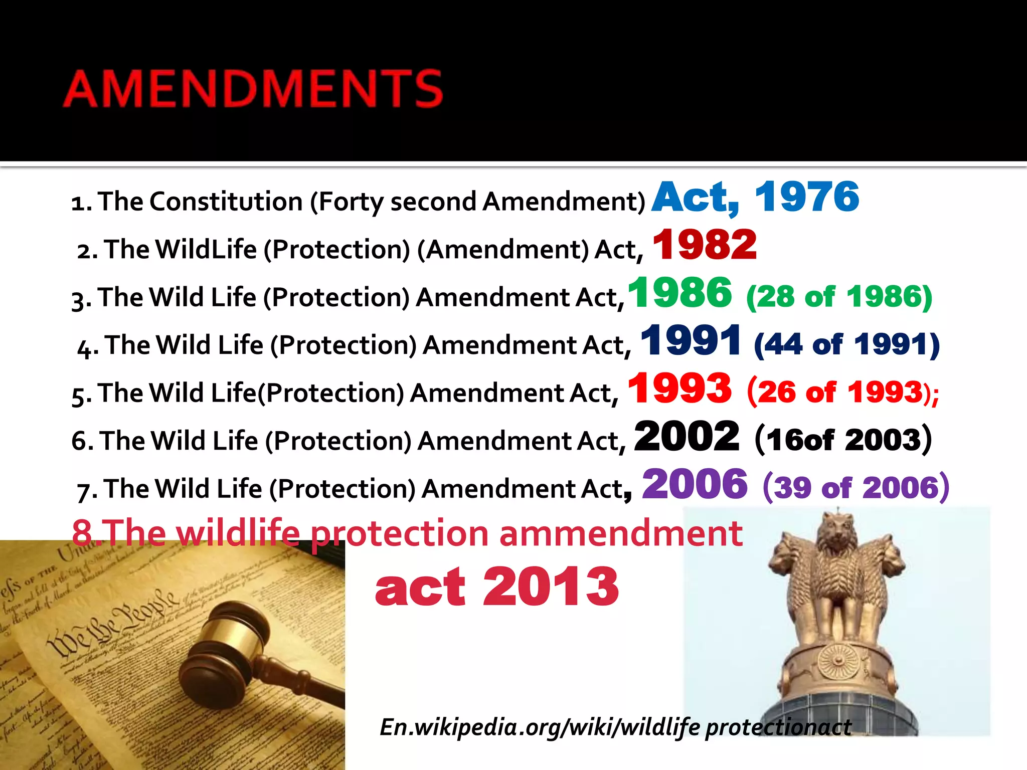 Wild Life Protection Act 1972 | PPTX