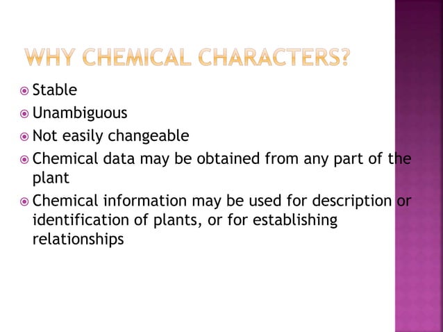CHEMOTAXONOMY | PPT | Chemistry | Science
