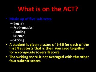 2016 ACT test information - Riverside High School | PPT