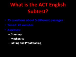 2016 ACT test information - Riverside High School | PPT