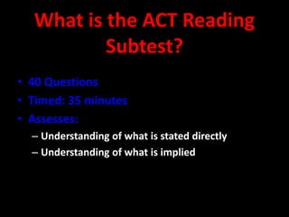 2016 ACT test information - Riverside High School | PPT