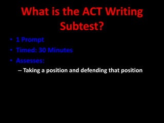 2016 ACT test information - Riverside High School | PPT