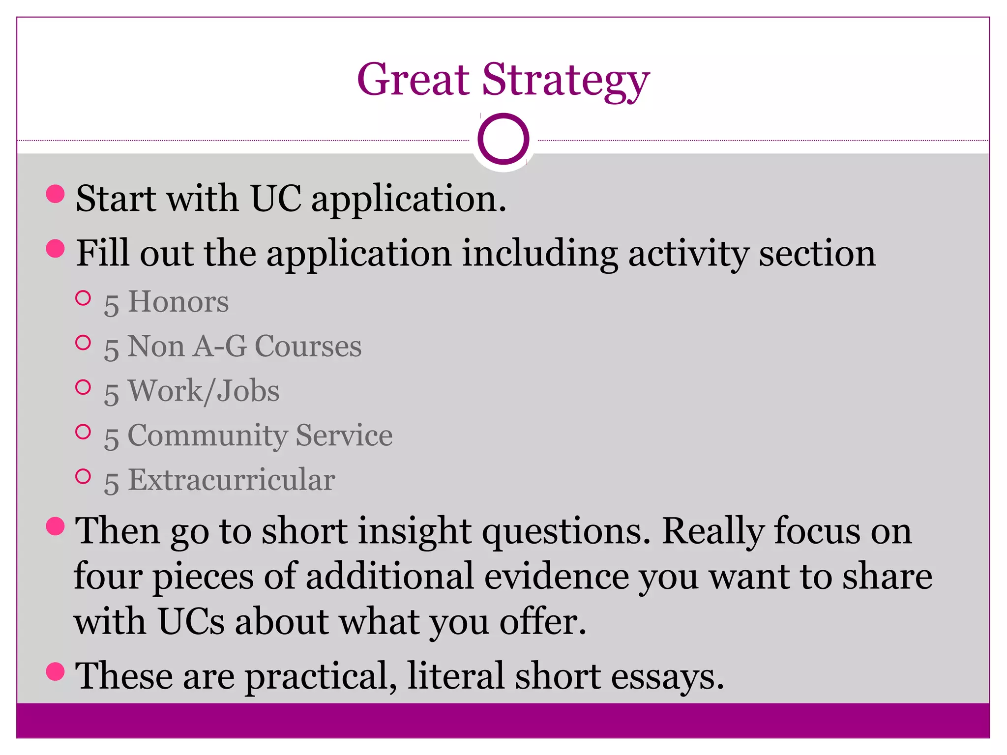 Writing Great UC Personal Insight Question Responses | PPT