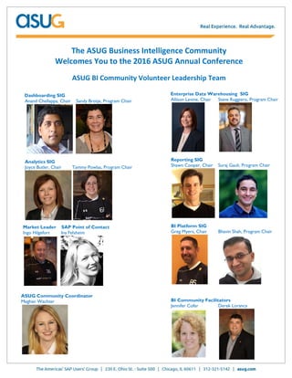 ASUG Annual Conference BI Community Brochure | PDF