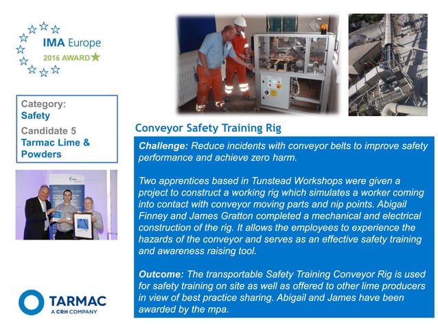 IMA Europe 2016 award applications - SAFETY | PDF