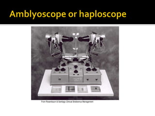 2016 I. Binocular Vision & Retinal Correspondence; II Amblyopia | PDF