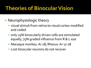 2016 I. Binocular Vision & Retinal Correspondence; II Amblyopia | PDF