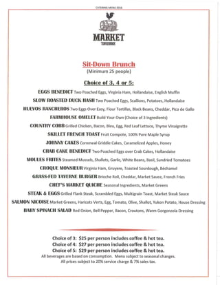 Market Taverne 2016 Event Menus | PDF