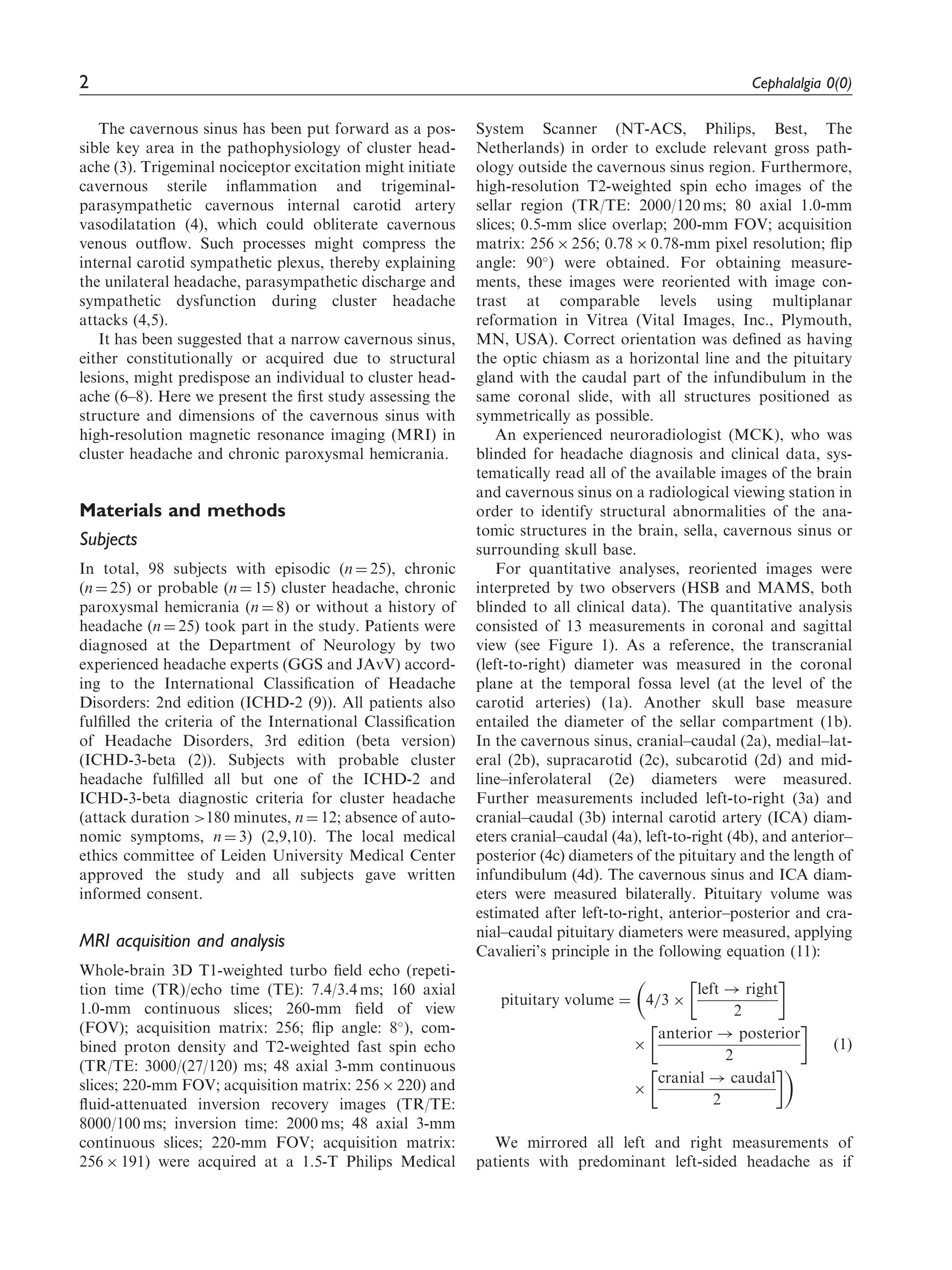 Cavernous sinus and cluster headache | PDF