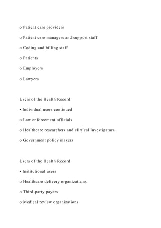 © 2016Chapter 3 Health Information Functions, Purpose, .docx