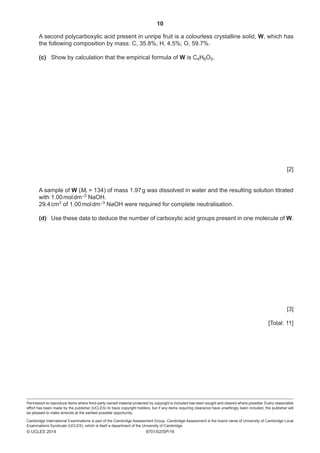 2016 chemistry paper 2 (specimen paper) (AS level structured questions ...