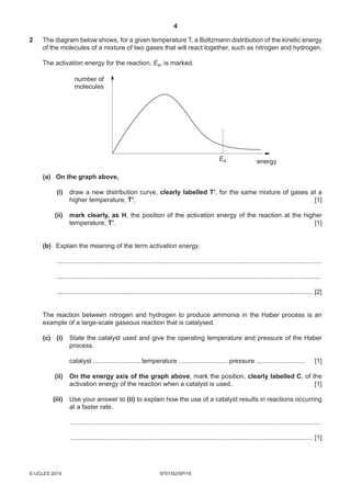 2016 chemistry paper 2 (specimen paper) (AS level structured questions ...