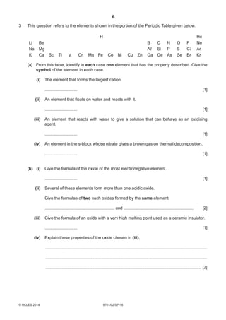 2016 chemistry paper 2 (specimen paper) (AS level structured questions ...