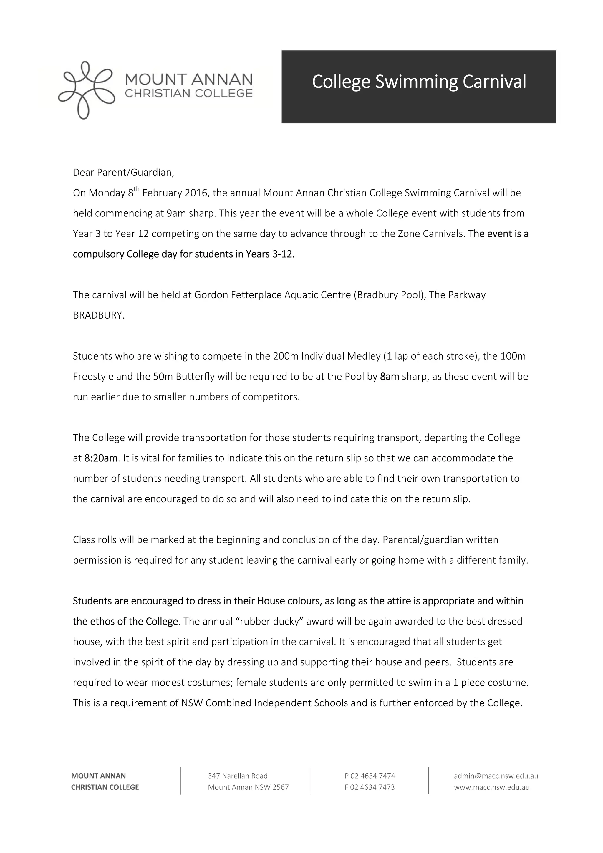 2016 college swim permission note (2) | PDF