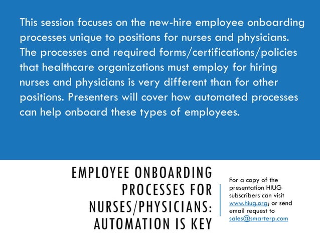 Employee Onboarding Processes for Nurses/Physicians: Automation is Key ...