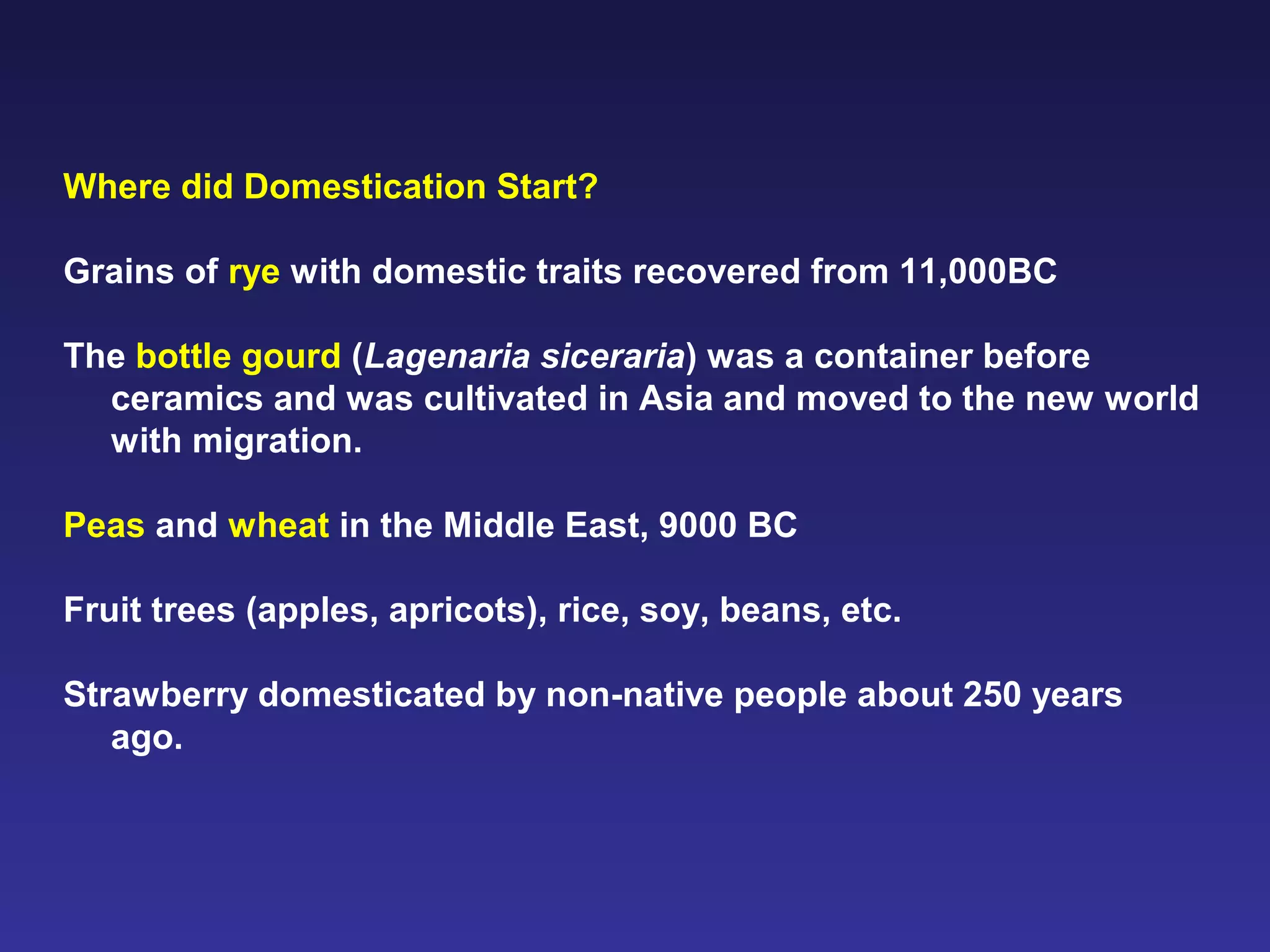 Crop Domestication Lecture | PPT