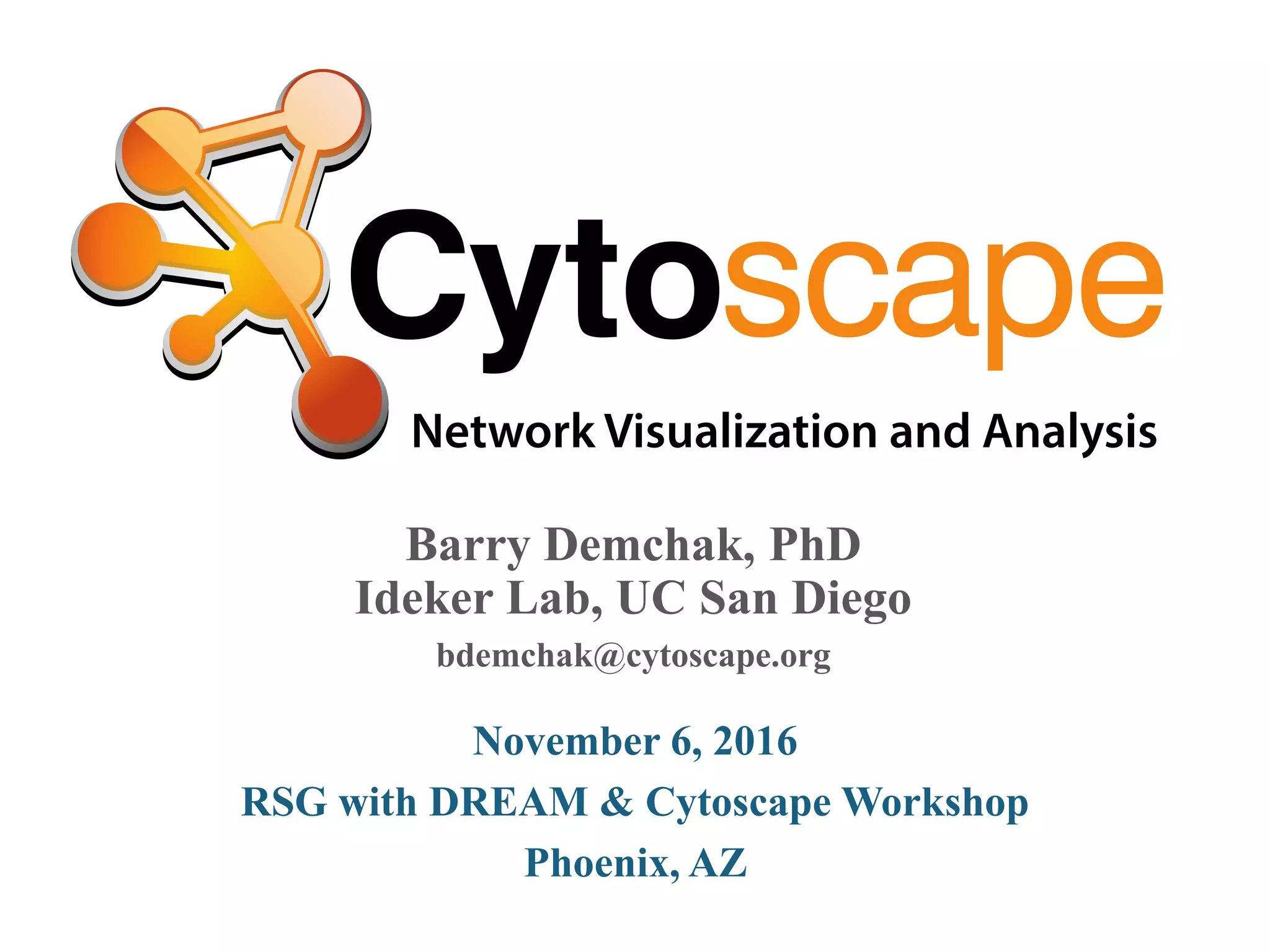 Cytoscape Network Visualization and Analysis | PPTX