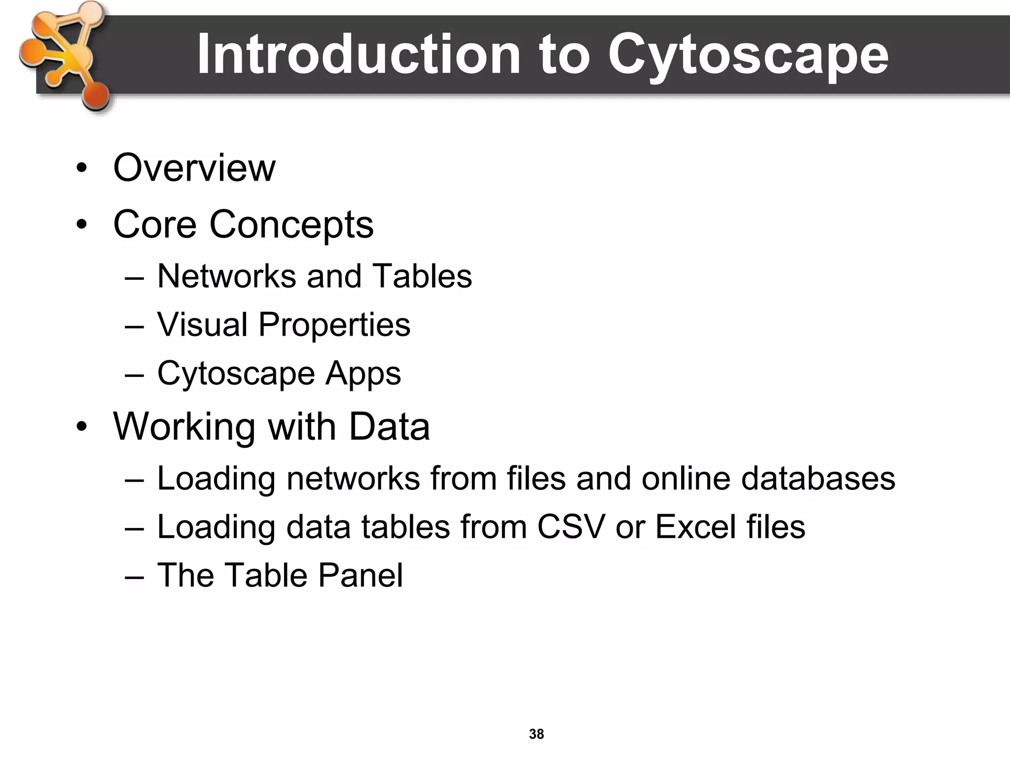 Cytoscape Network Visualization and Analysis | PPTX