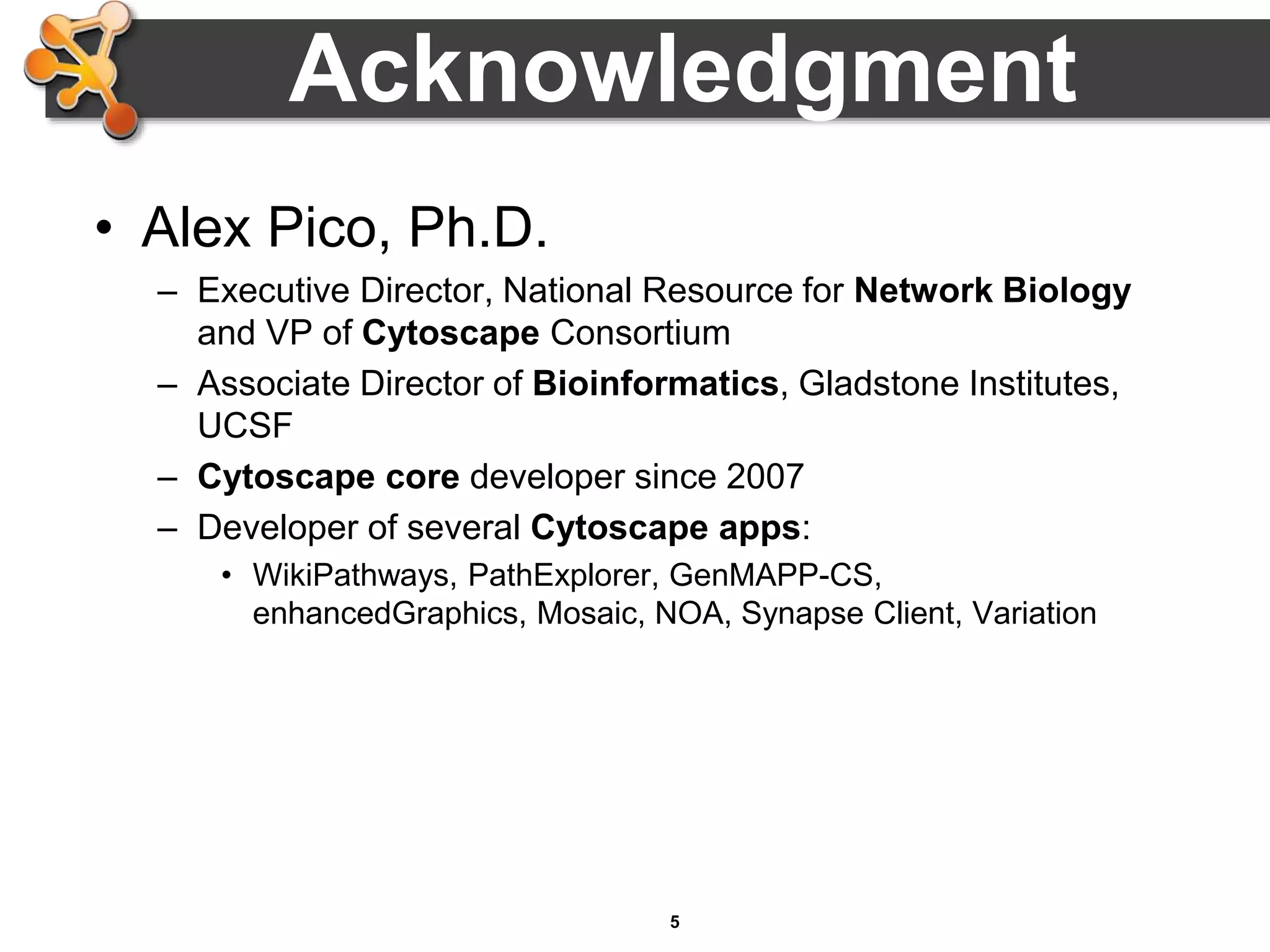 Cytoscape Network Visualization and Analysis | PPTX