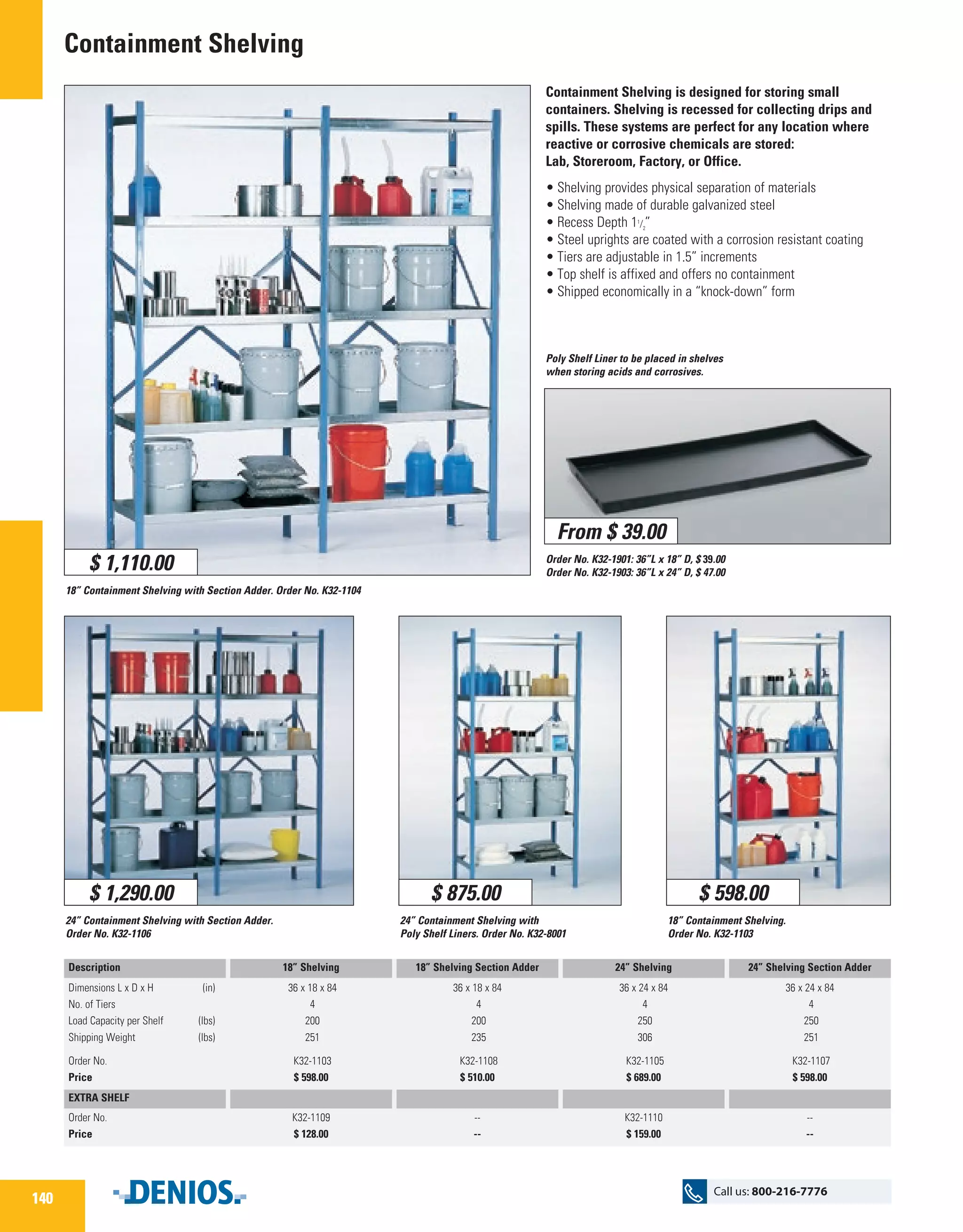 Containment Shelving, Spill Tray, Spill Sumps - DENIOS US | PDF