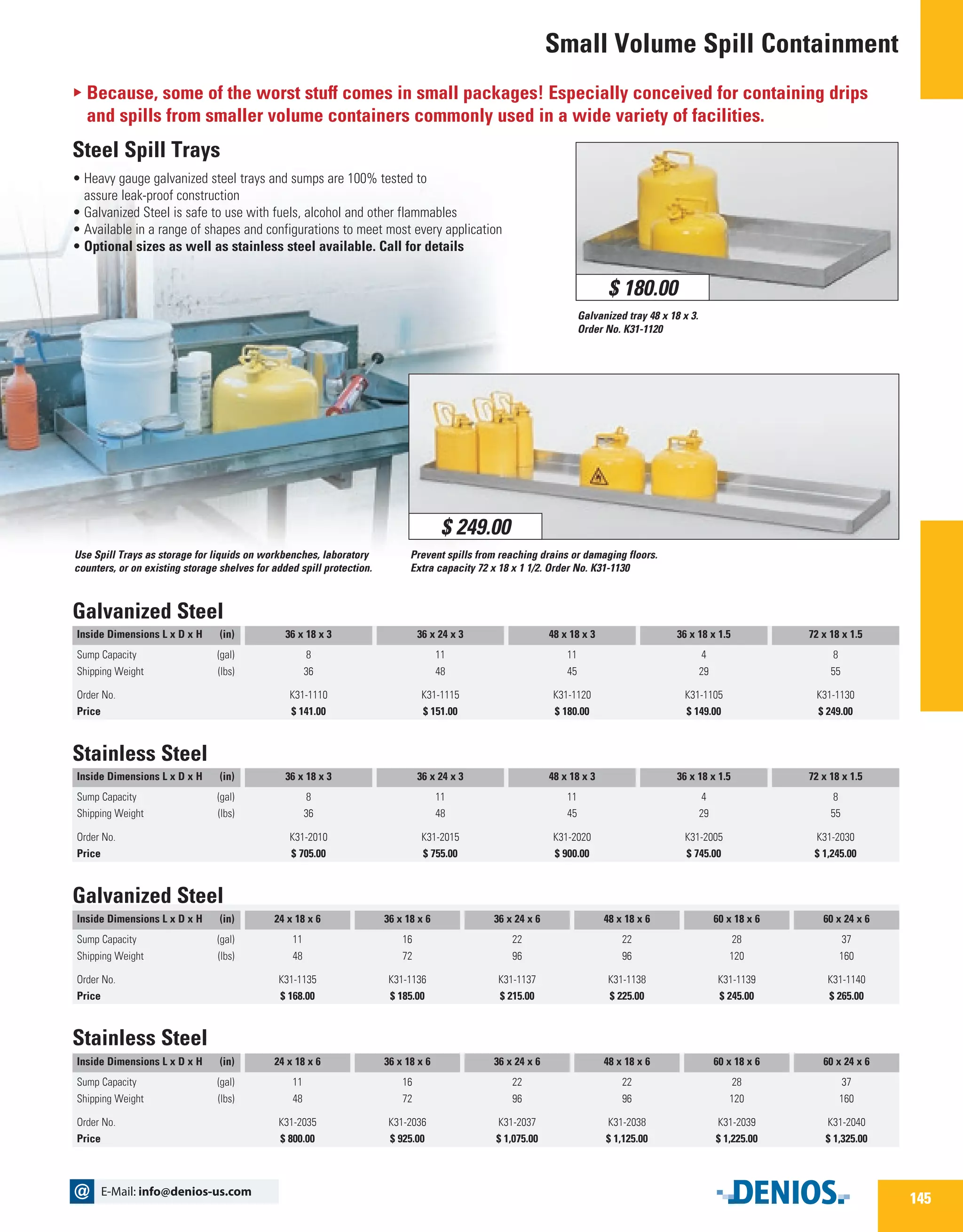 Containment Shelving, Spill Tray, Spill Sumps - DENIOS US | PDF