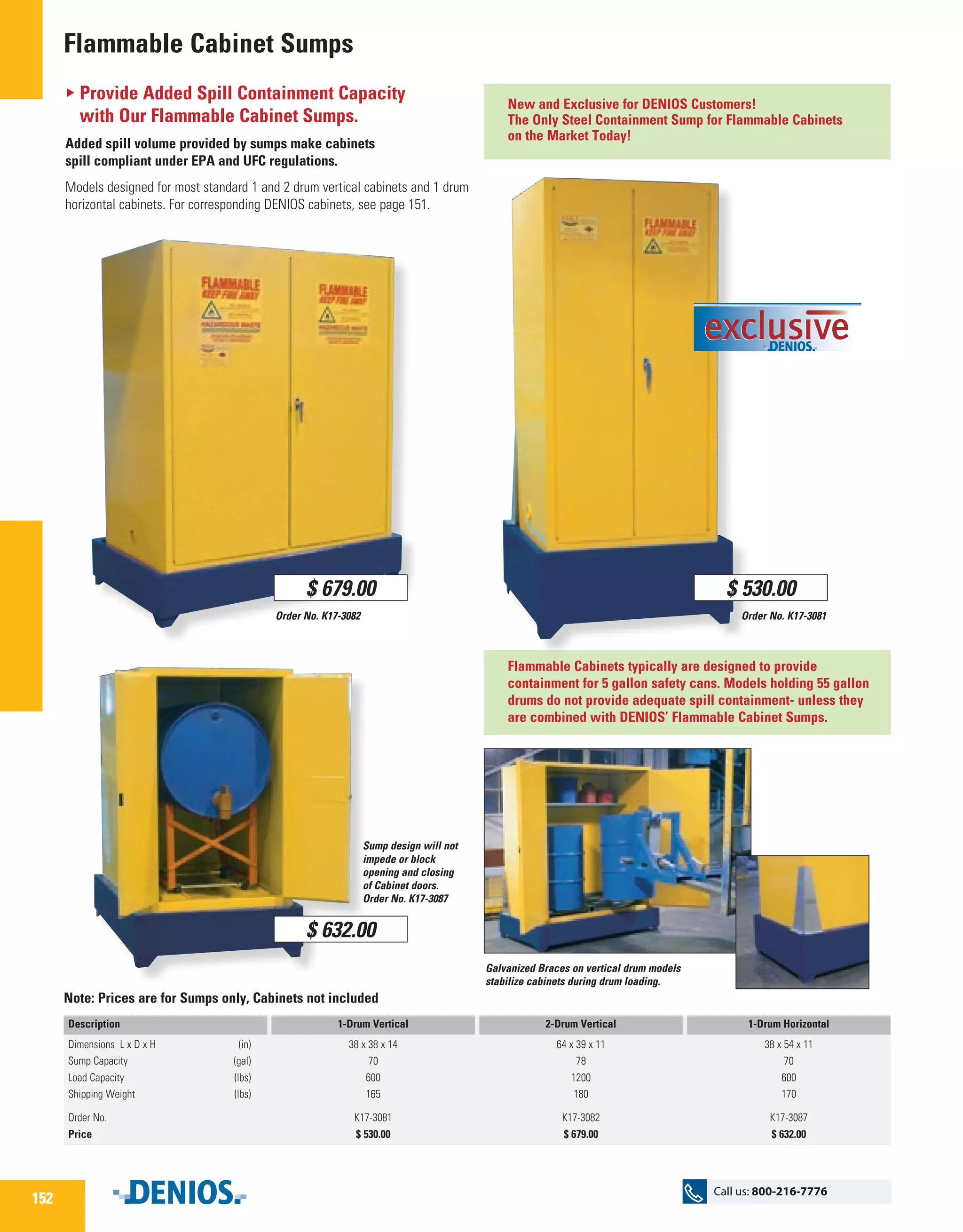 Flammable Cabinet Sumps - DENIOS US | PDF
