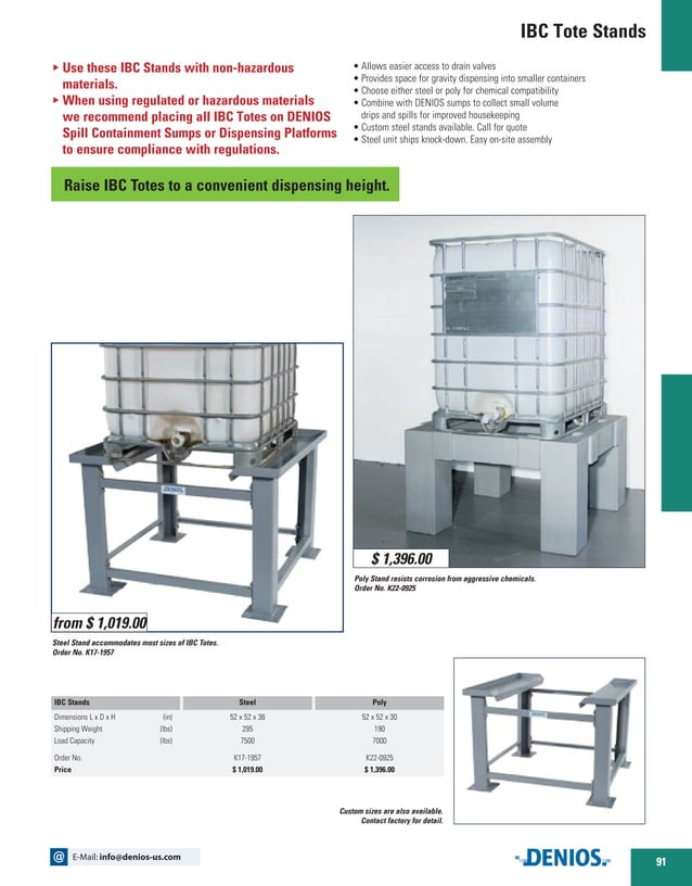 IBC Tote Stands - DENIOS US 2016 | PDF