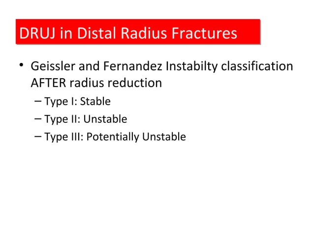 Οξεία Αστάθεια της Άπω Κερκιδωλενικής 016/ Acute DRUJ Instability 016 | PPT