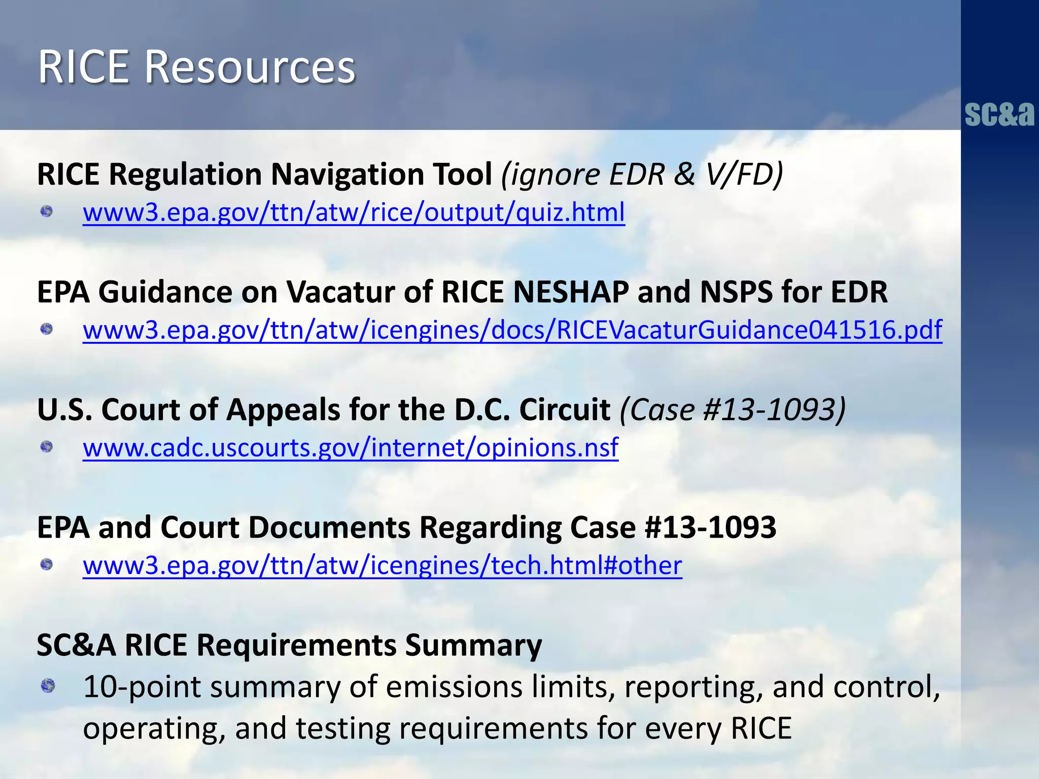 Emergency RICE: Emergency Demand Response Options | PPT