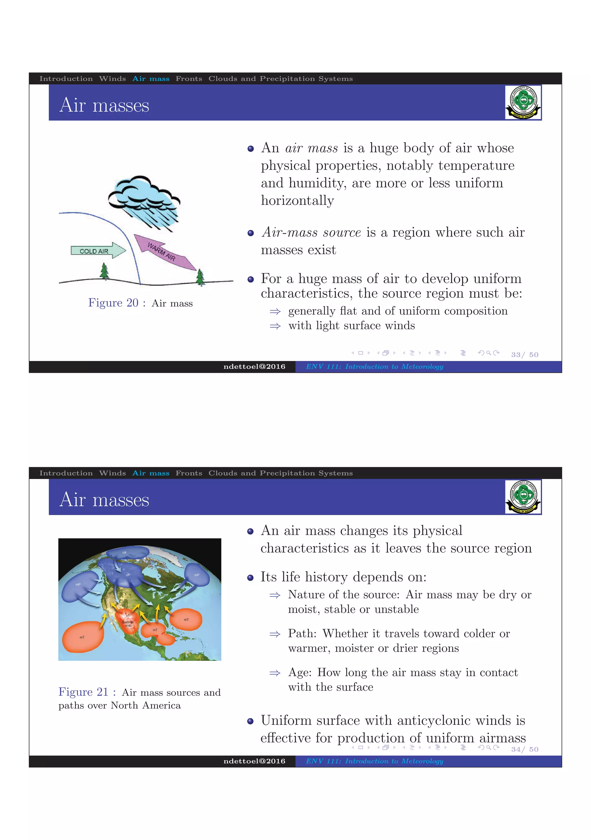 Air masses and fronts | PDF