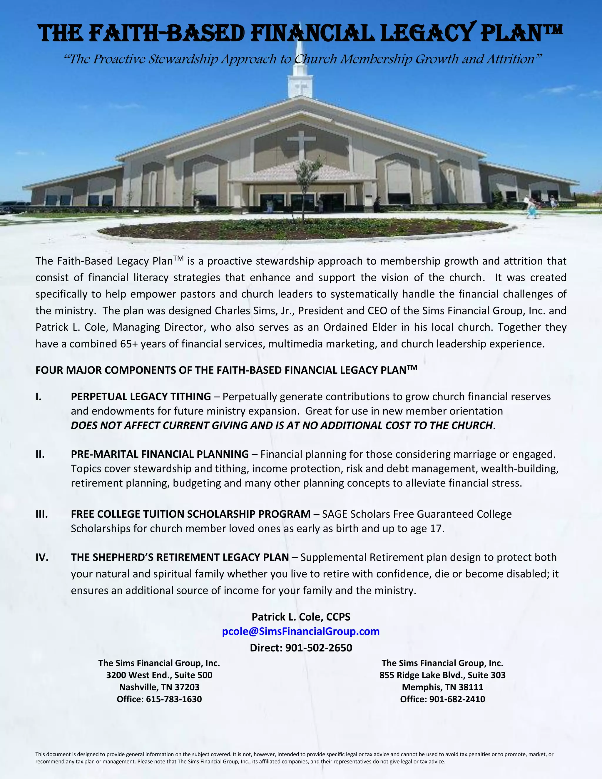 FAITH-BASED FINANCIAL LEGACY PLAN™ | PDF