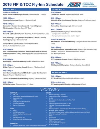 2016 ­ARTBA FIP Schedule | PDF