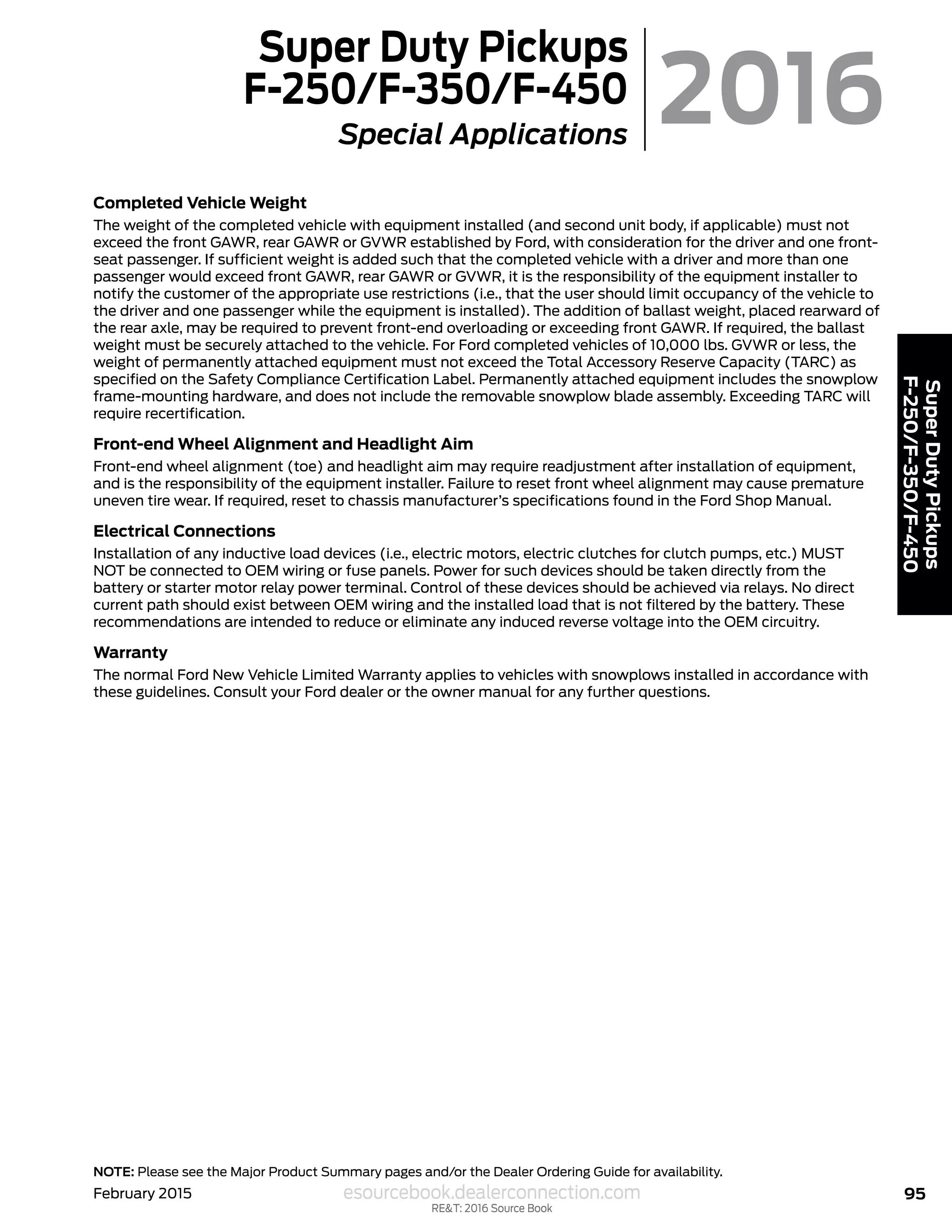 2016 Ford Super Duty Specifications Guide | PDF