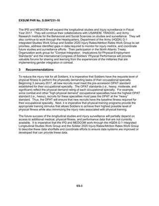 Annual Assessment of Longitudinal Studies and Injury Surveillance for ...