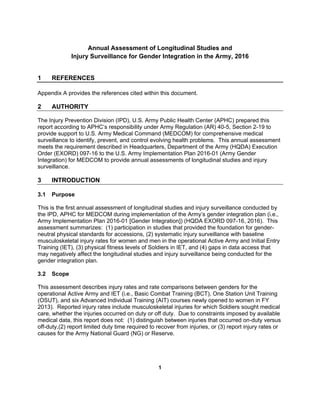 Annual Assessment of Longitudinal Studies and Injury Surveillance for ...