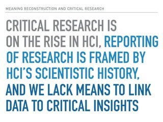 Meaning Reconstruction as an Approach to Analyze Critical Dimensions of ...