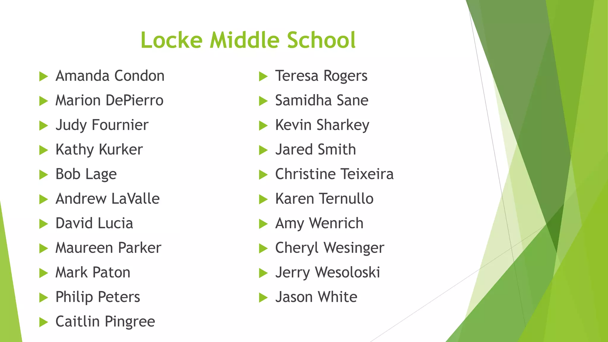 2016 Billerica Partners for Education Honor Thy Teacher Presentation | PPTX